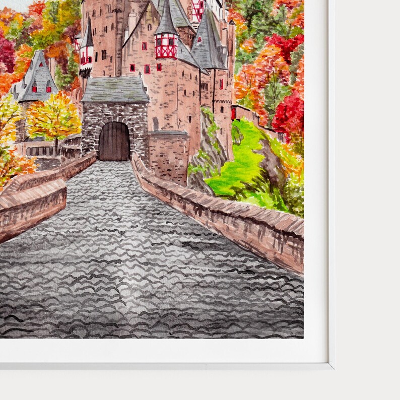 Burg Eltz Castle Watercolor Print, Germany Wall Art, Wierschem ...