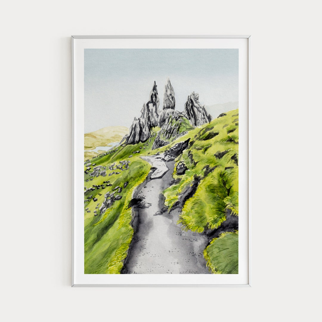 Isle of Skye Print, Scotland Wall Art, Watercolor Print, Scotland Art ...