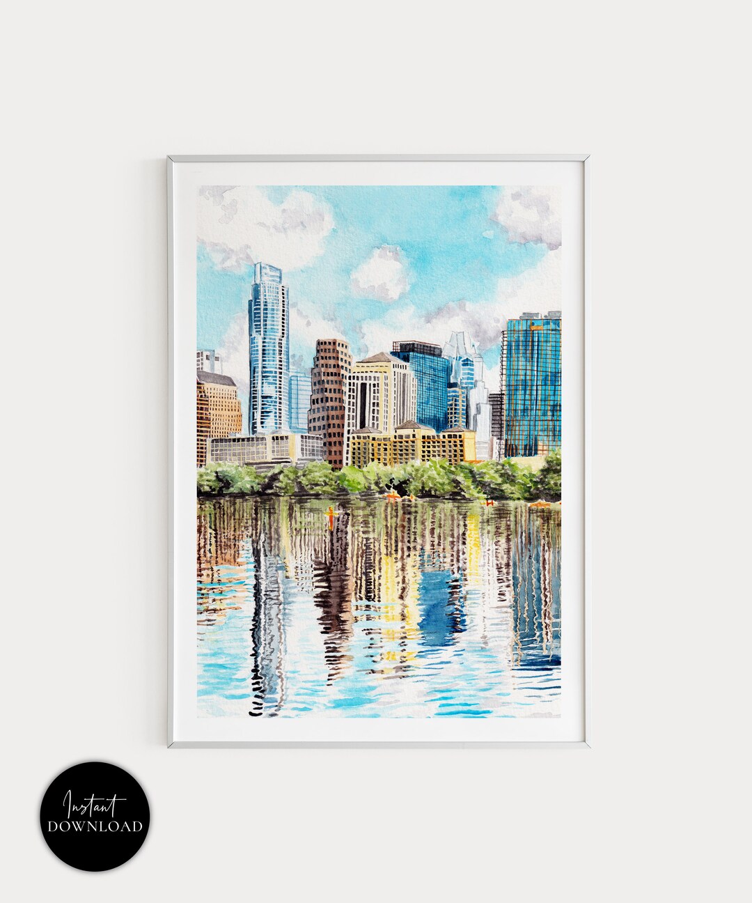 Austin Texas Print, Texas Wall Art, Austin Art Print, Texas Cityscape ...