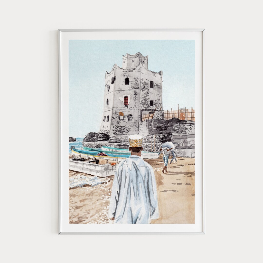 Mogadishu Print, Somalia Wall Art, Watercolor Painting, Somalia Art ...
