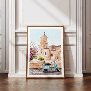 Larnaca Print, Cyprus Wall Art, Watercolor Painting, Larnaca Cityscape ...