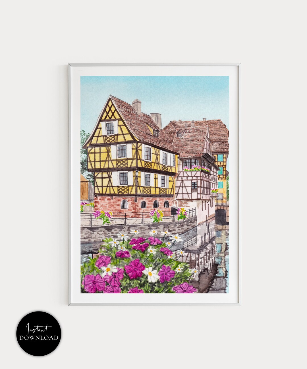 Strasbourg Print, France Wall Art, Watercolor Print, Strasbourg Art ...