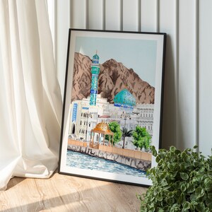 Muscat Print, Oman Wall Art, Watercolor Painting, Oman Art Print ...