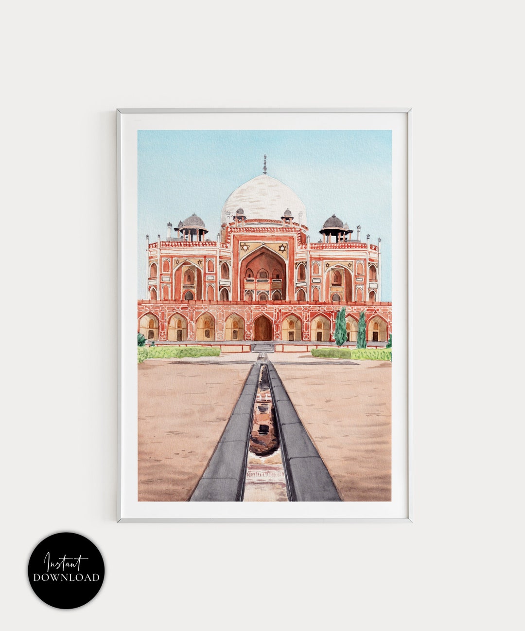 Humayun's Tomb Print, India Wall Art, Delhi Art Print, India Print ...