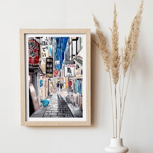 Osaka Print, Japan Wall Art, Watercolor Painting, Osaka Art, Osaka ...