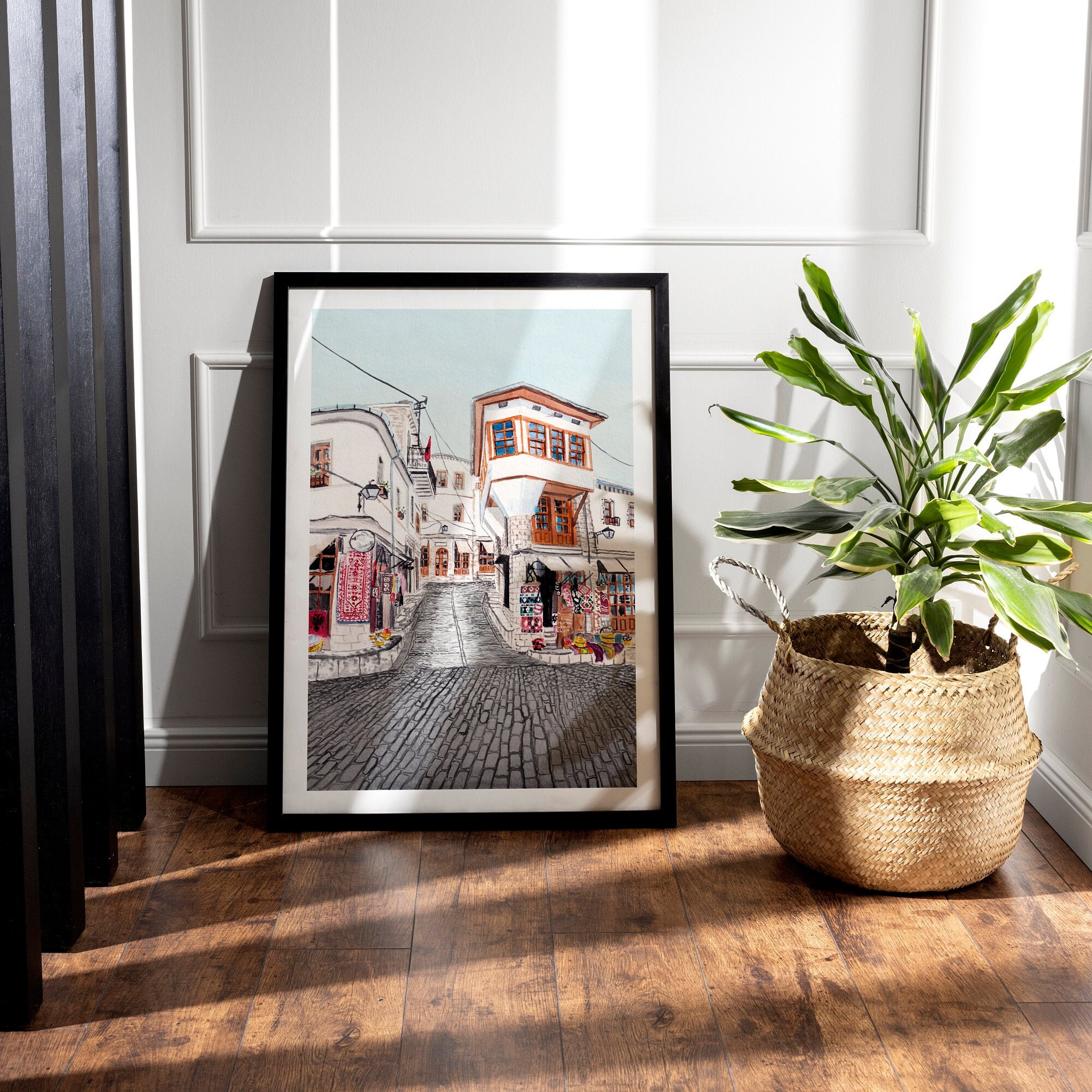 Albania Art Print, Watercolor Painting, Gjirokastra Art, Europe Print ...