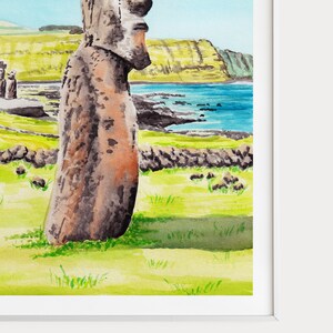 Moai Statue Print, Chile Wall Art, Easter Island Print, Rapa Nui, Chile ...