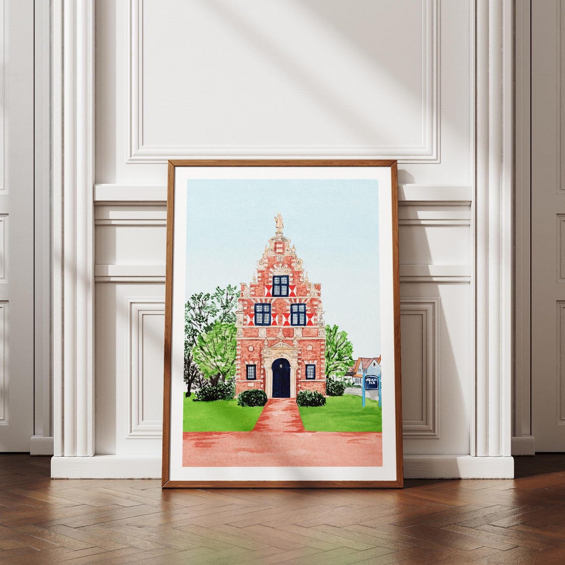 Lewes Print, Delaware Wall Art, Watercolor Painting, Lewes Cityscape ...
