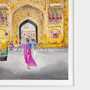 Rajasthan Print, India Wall Art, Jaipur Art Print, Watercolor Print ...