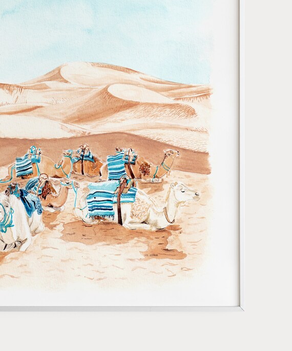 Camels In Desert Paintings