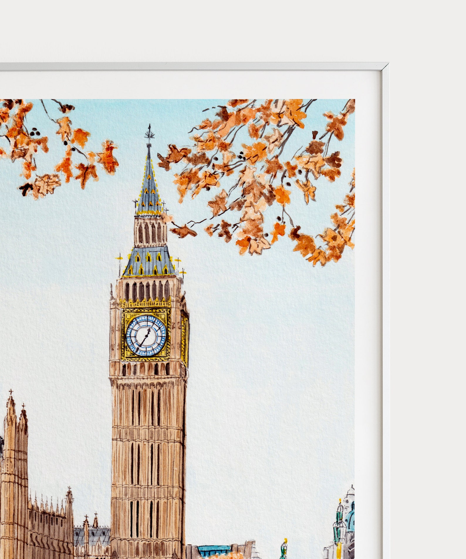 Big Ben Print London Wall Art Watercolor Print Fall Decor UK Art London ...