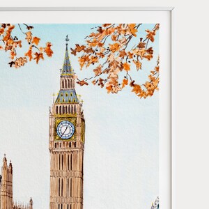 Big Ben Print London Wall Art Watercolor Print Fall Decor UK Art London ...