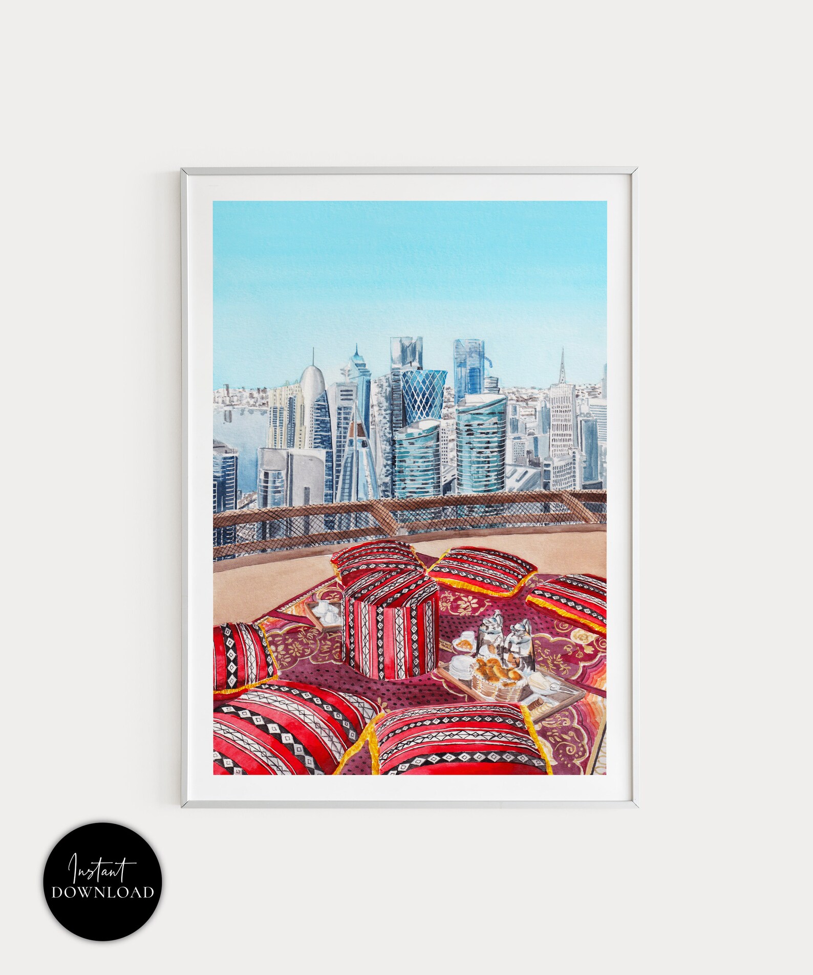 Doha Print Qatar Wall Art Middle East Print Doha Cityscape - Etsy