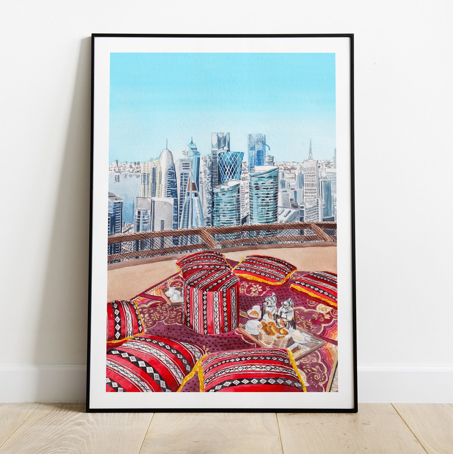 Doha Print Qatar Wall Art Middle East Print Doha Cityscape - Etsy