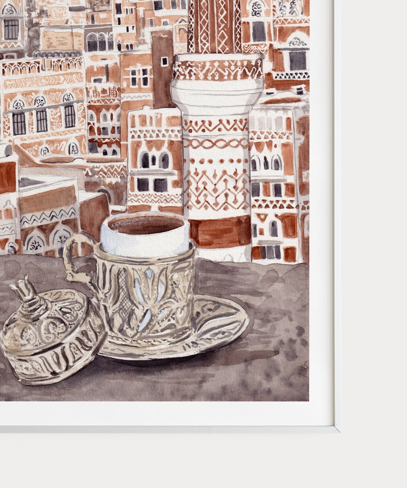 Yemen Print Sanaa Art Print Yemen Wall Art Watercolor - Etsy