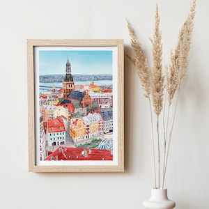 Riga Print, Latvia Wall Art, Watercolor Print, Riga Cityscape, Latvia ...
