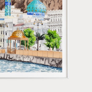 Muscat Print, Oman Wall Art, Watercolor Painting, Oman Art Print ...