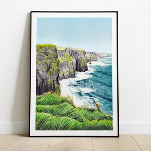 Cliffs of Moher Print, Ireland Wall Art, Watercolor Print, Ireland ...