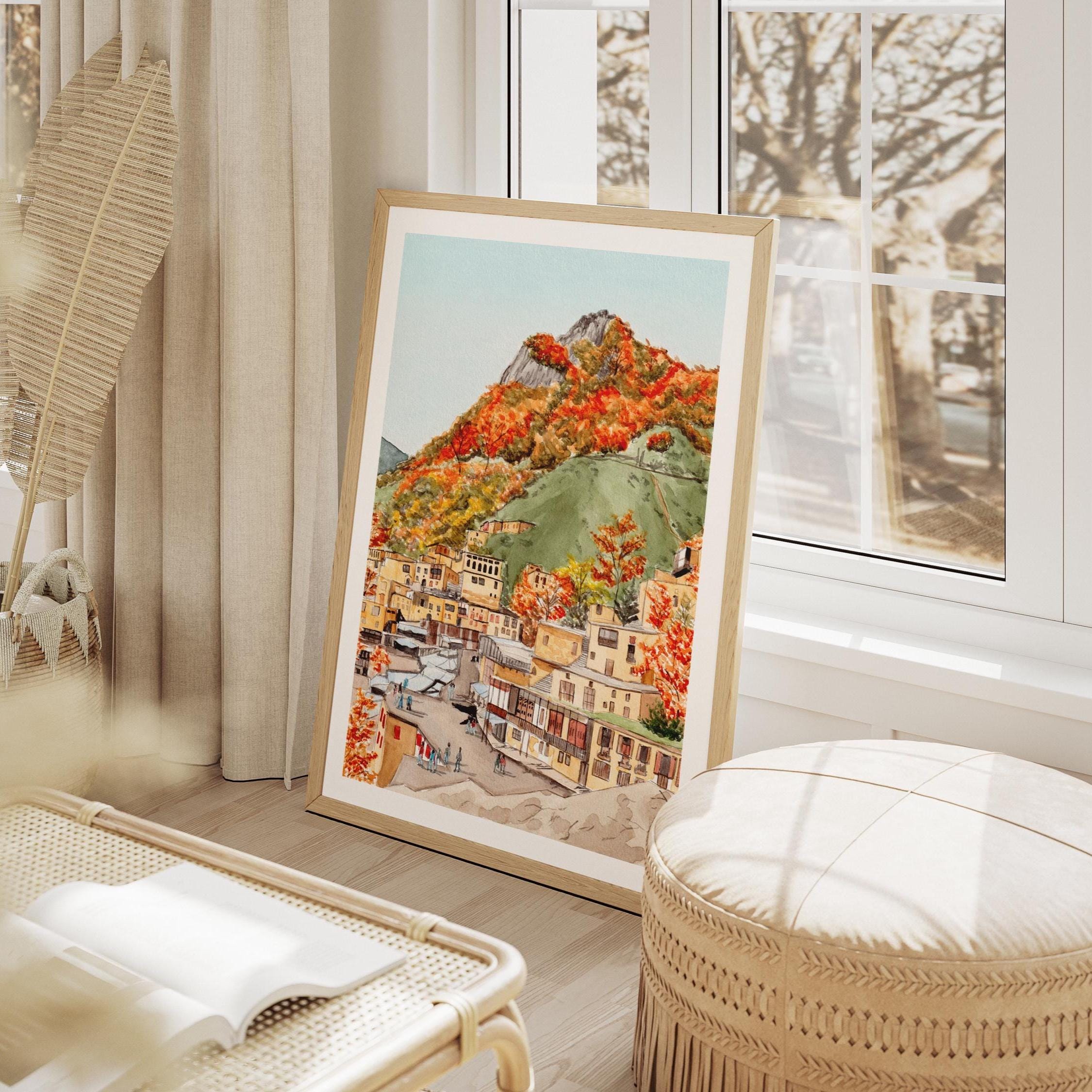 Masuleh Print, Iran Wall Art, Watercolor Painting, Iran Decor, Persian ...