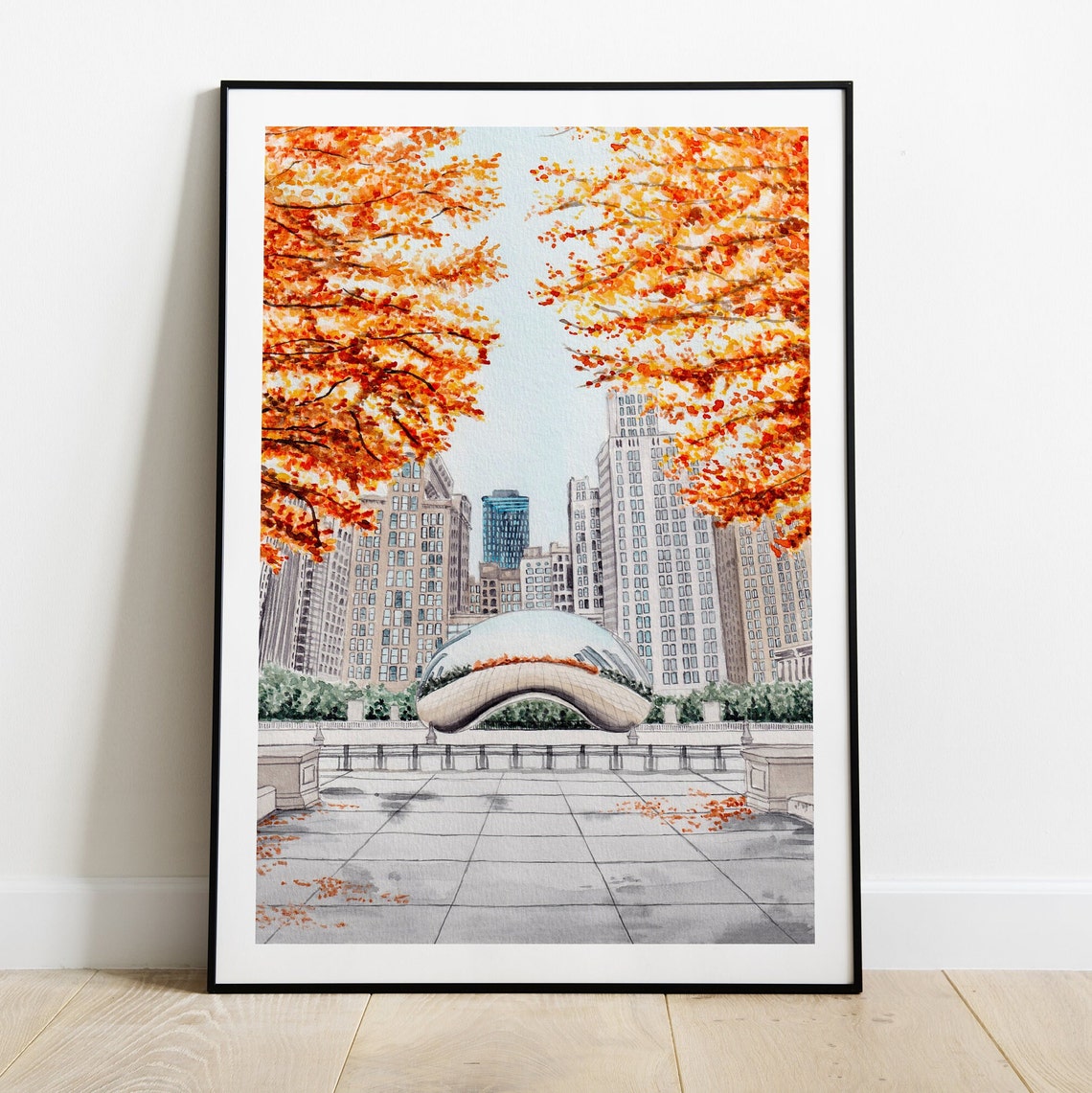 Chicago Print Chicago Wall Art Chicago Art Print Cloud Gate - Etsy