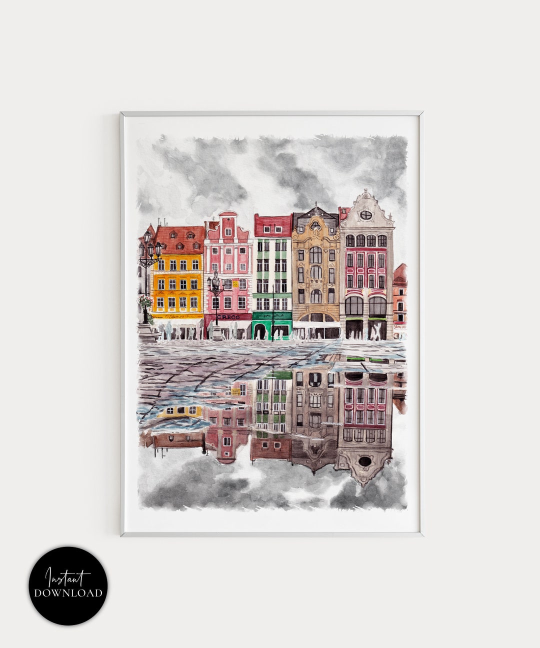 Gdansk Poland, Poland Art Print, Poland Painting, Gdansk Print, Poland ...