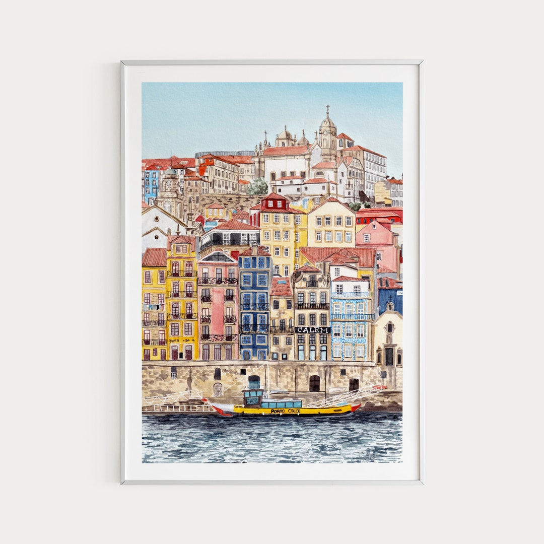 Porto Print, Portugal Wall Art, Watercolor Print, Porto Cityscape ...