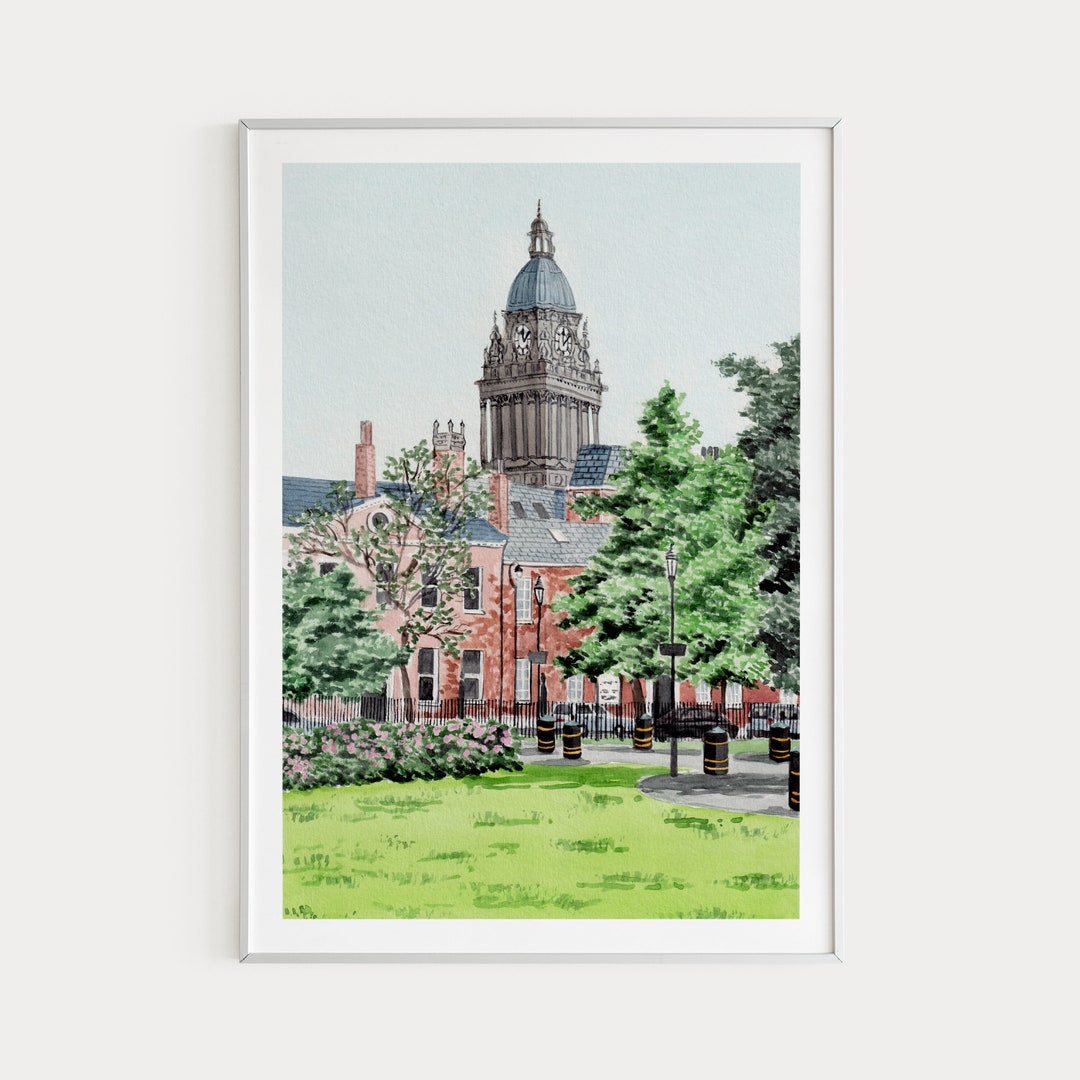 Leeds City Print, England Wall Art, Watercolor Painting, Leeds ...