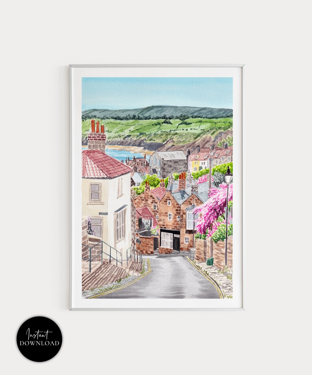 Yorkshire Print, English Countryside, England Wall Art, Watercolor ...