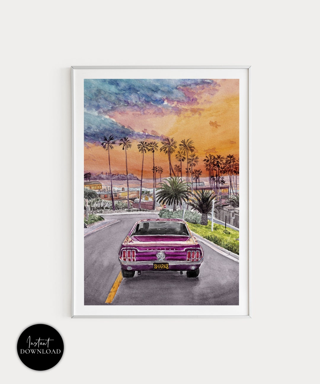 Los Angeles Print California Art Print Los Angeles Painting - Etsy