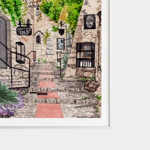 Eze Print, Cote D'azur Art, Watercolor Print, France Wall Art, Eze ...