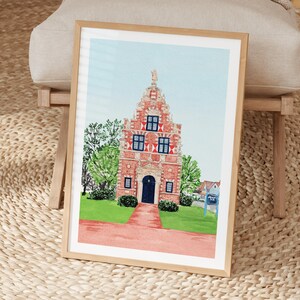 Lewes Watercolor Print, Delaware Wall Art, Lewes Cityscape Painting ...