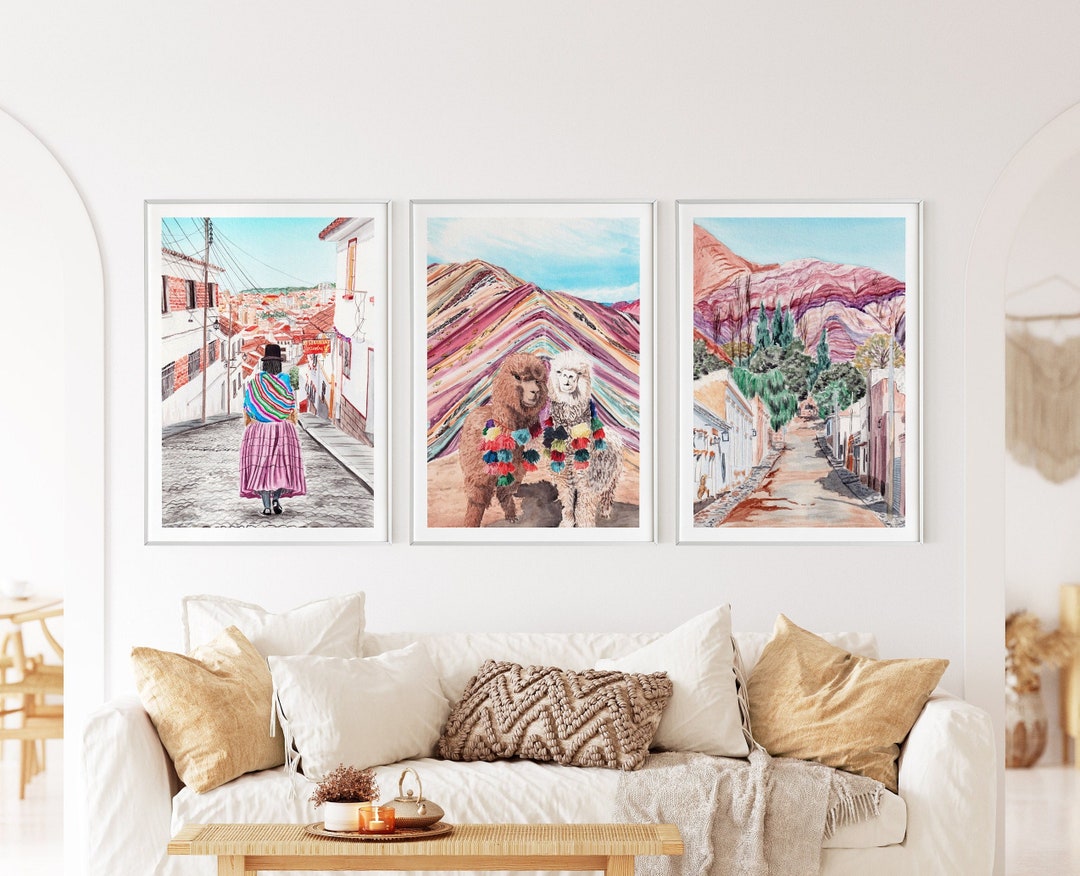 Andes Set of 3 Vinicunca Peru Printable Art Alpaca Print Purmamarca ...