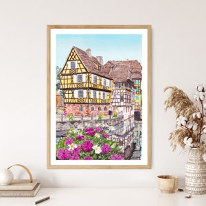 Strasbourg Print, France Wall Art, Watercolor Print, Strasbourg Art ...