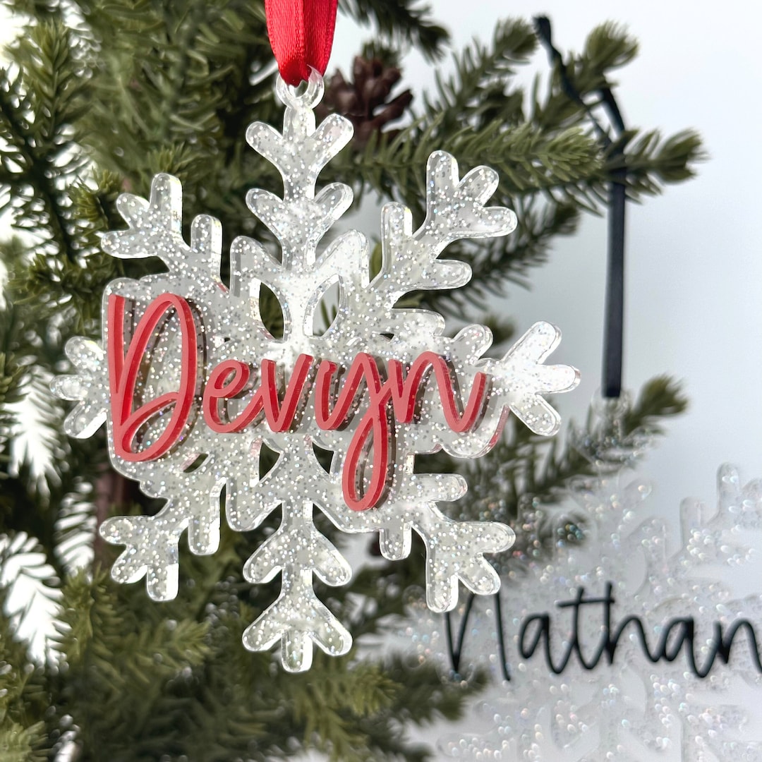 Custom Snowflake Ornament, Personalized Snowflake Christmas Ornament ...
