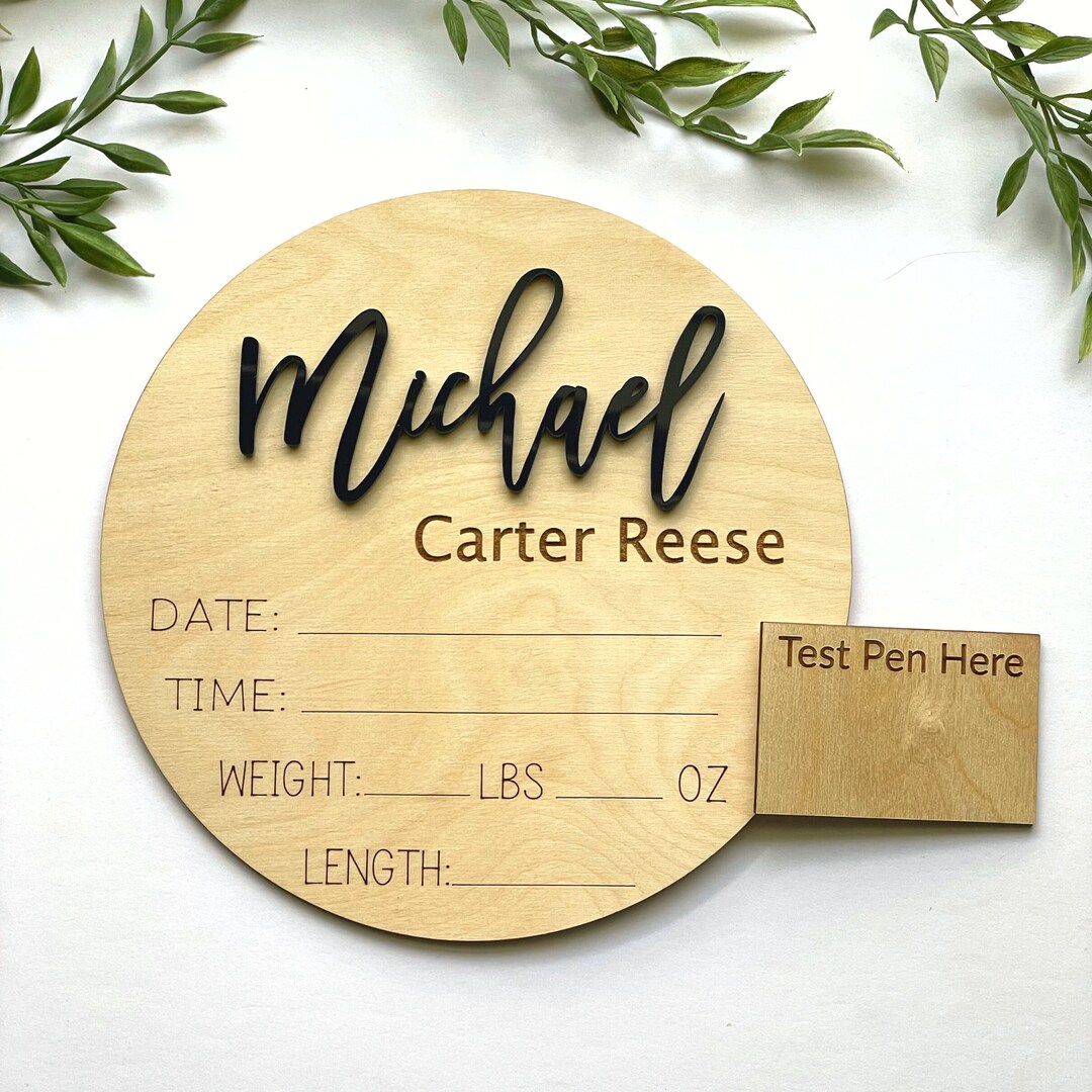 Wooden Birth Stats Sign, Newborn Photo Prop, Baby Shower Gift - Etsy