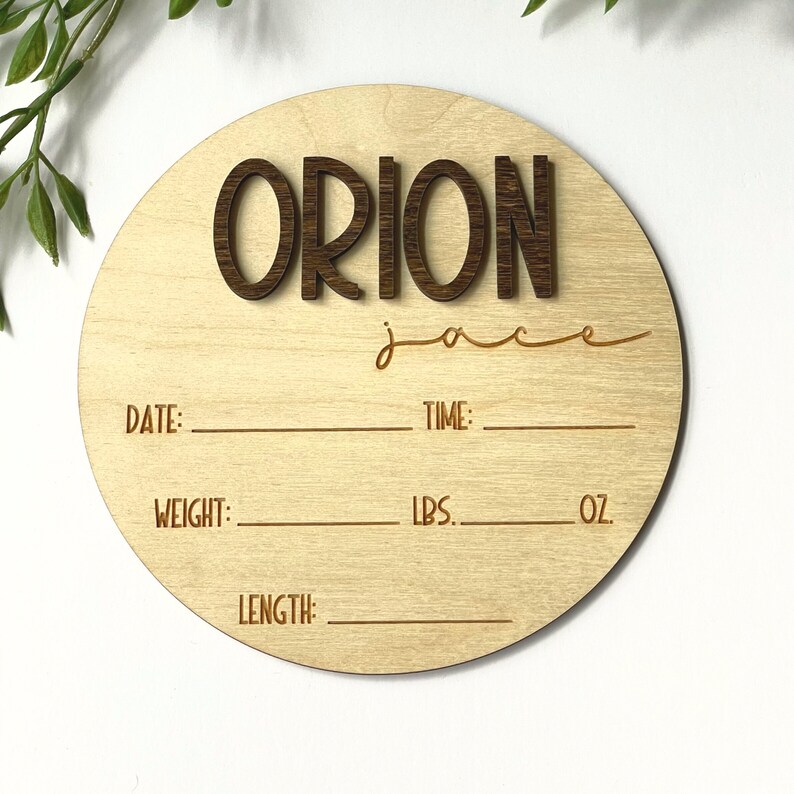 Birth Announcement Sign Baby Announcement Wood Birth Stat - Etsy