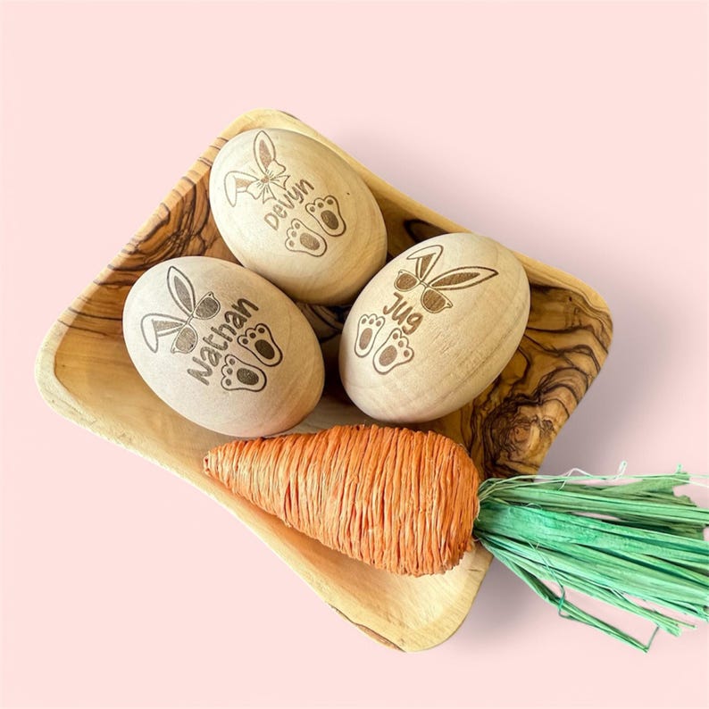 Personalized Wooden Easter Eggs: Eco-friendly Basket Fillers for Kids ...