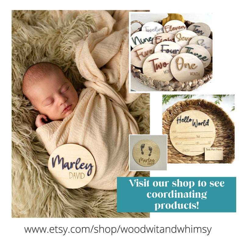 Wood Baby Name Sign: Boho Birth Announcement Photo Prop - Etsy