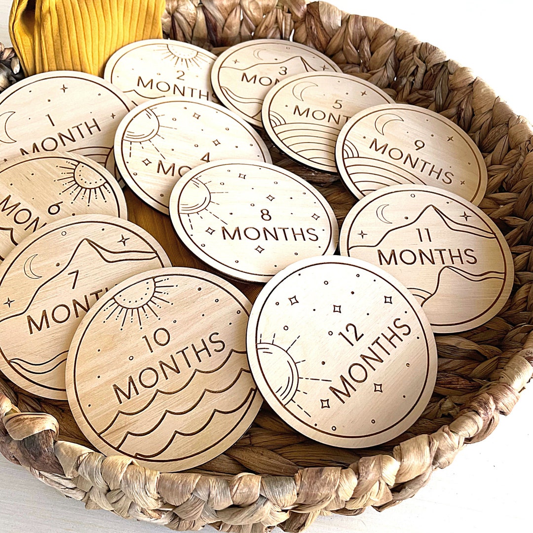 Baby Milestone Cards, Newborn Photo Prop, Gift for New Mom, Boho Baby ...