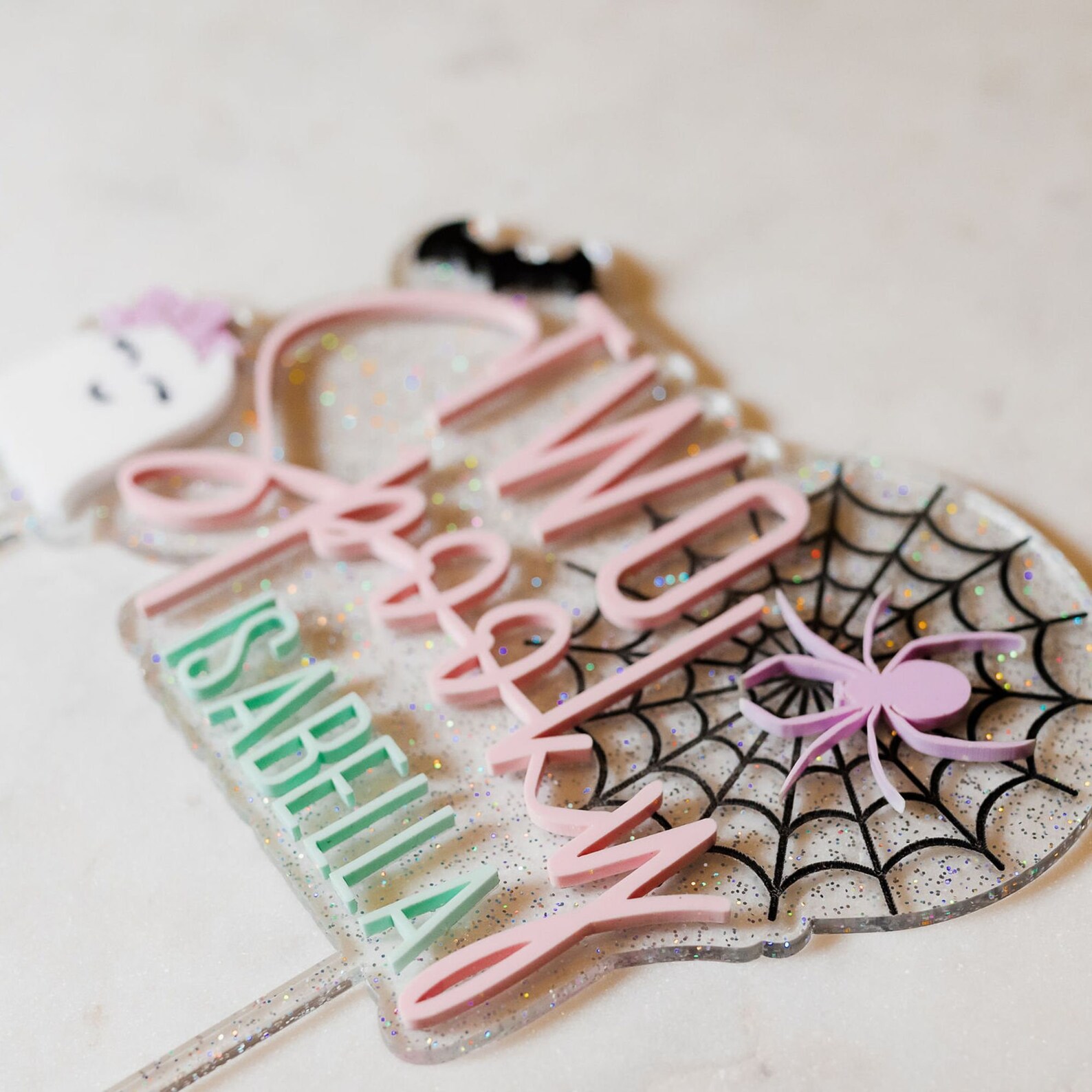 Four Ever Spooky, Acrylic Cake Topper, Pastel Halloween Birthday Decor ...