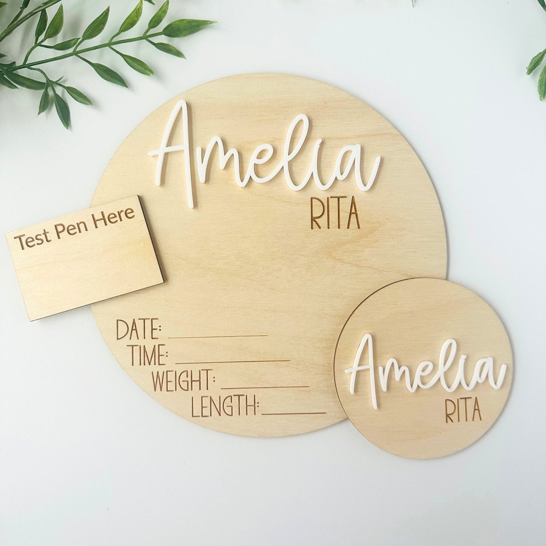 3D Baby Footprint, Footprint Birth Statistic Sign, New Baby, Baby Gift ...