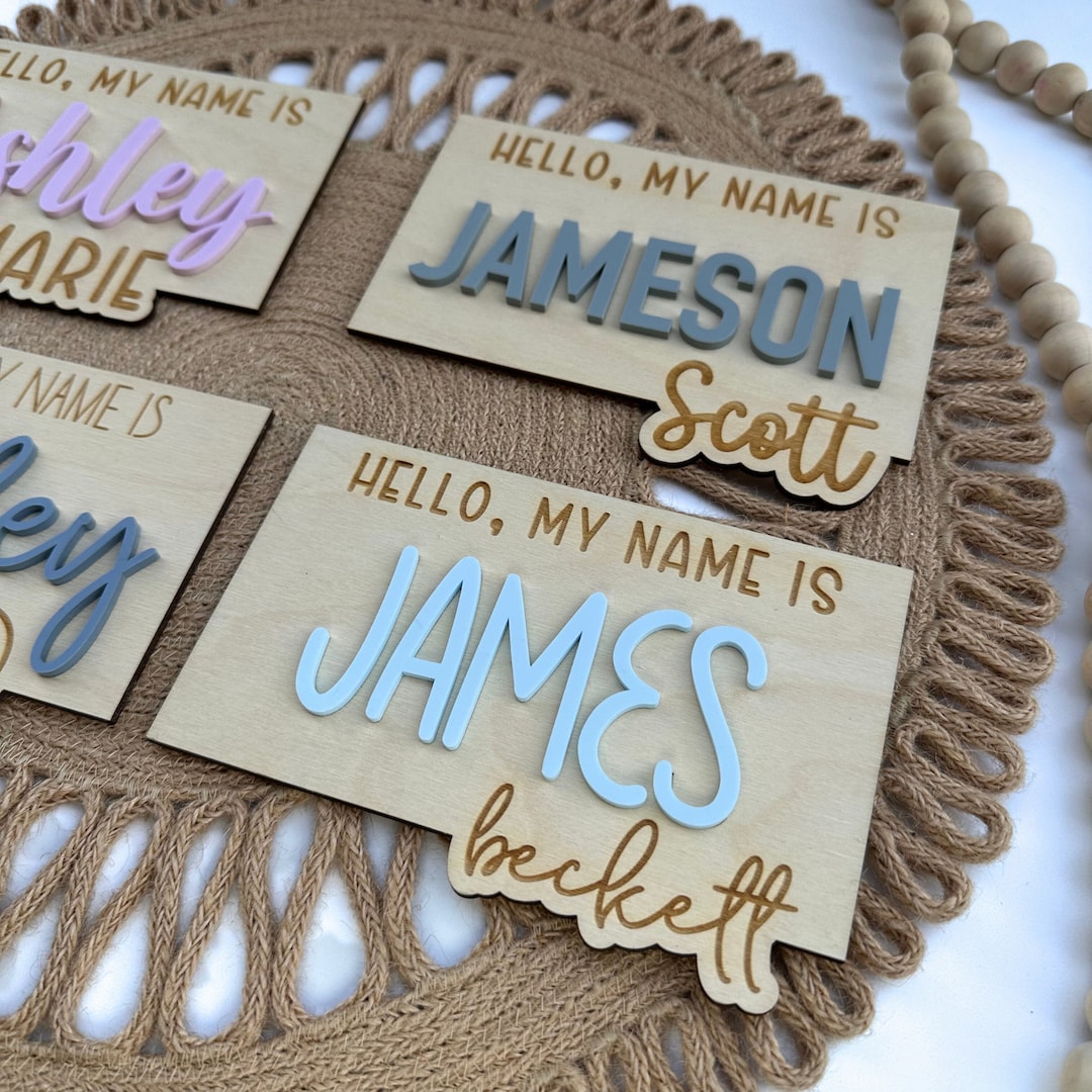 Hello My Name Is, Baby Name Sign for Hospital, Newborn Photo Prop, Baby ...