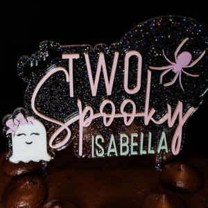Four Ever Spooky, Acrylic Cake Topper, Pastel Halloween Birthday Decor ...