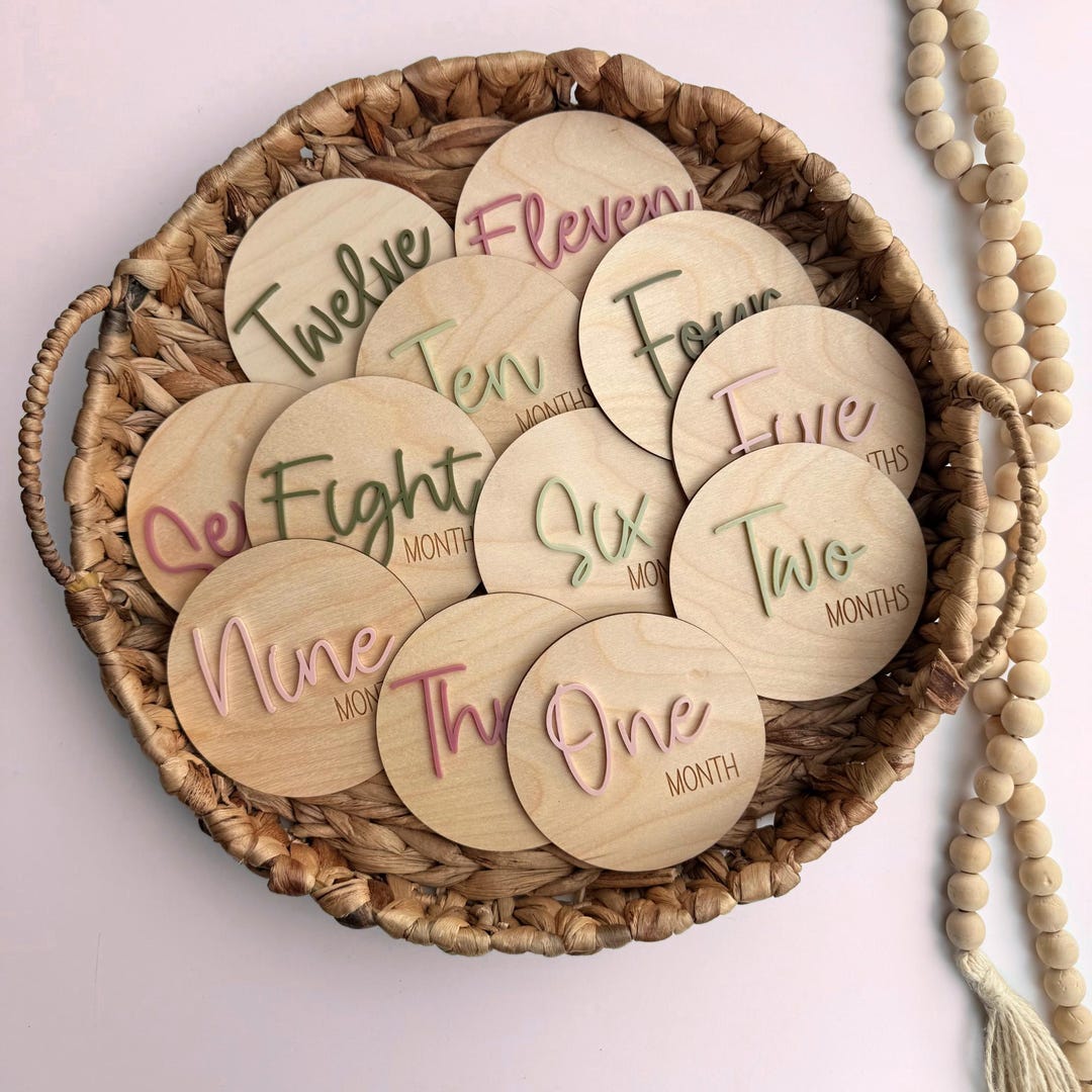 Baby Milestone Cards, Monthly Photo Props for Babies, First Year ...