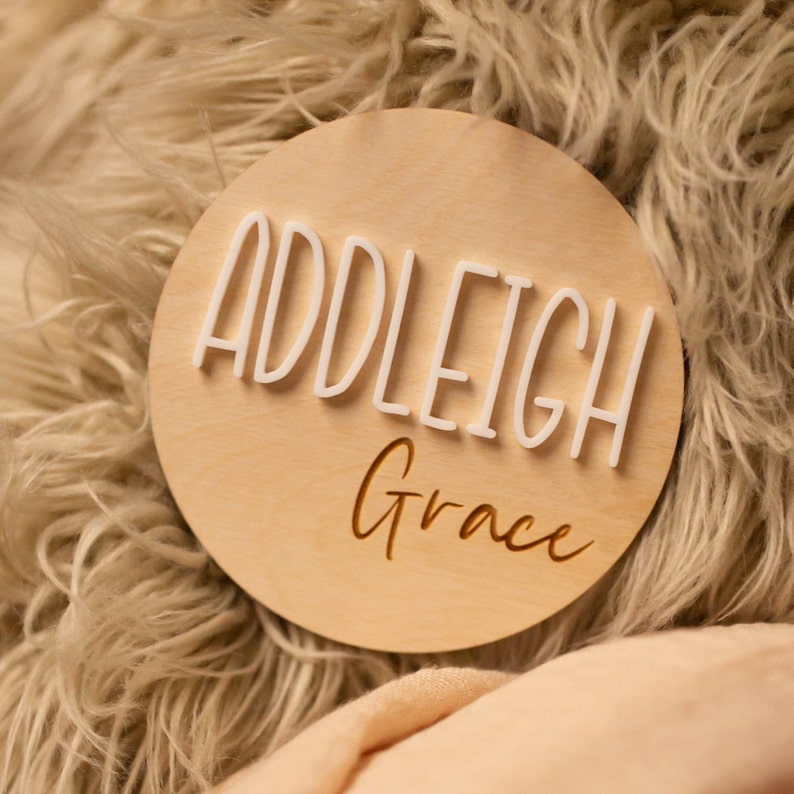 Wood Baby Name Sign, 3D Newborn Photo Prop, Baby Shower Gift - Etsy