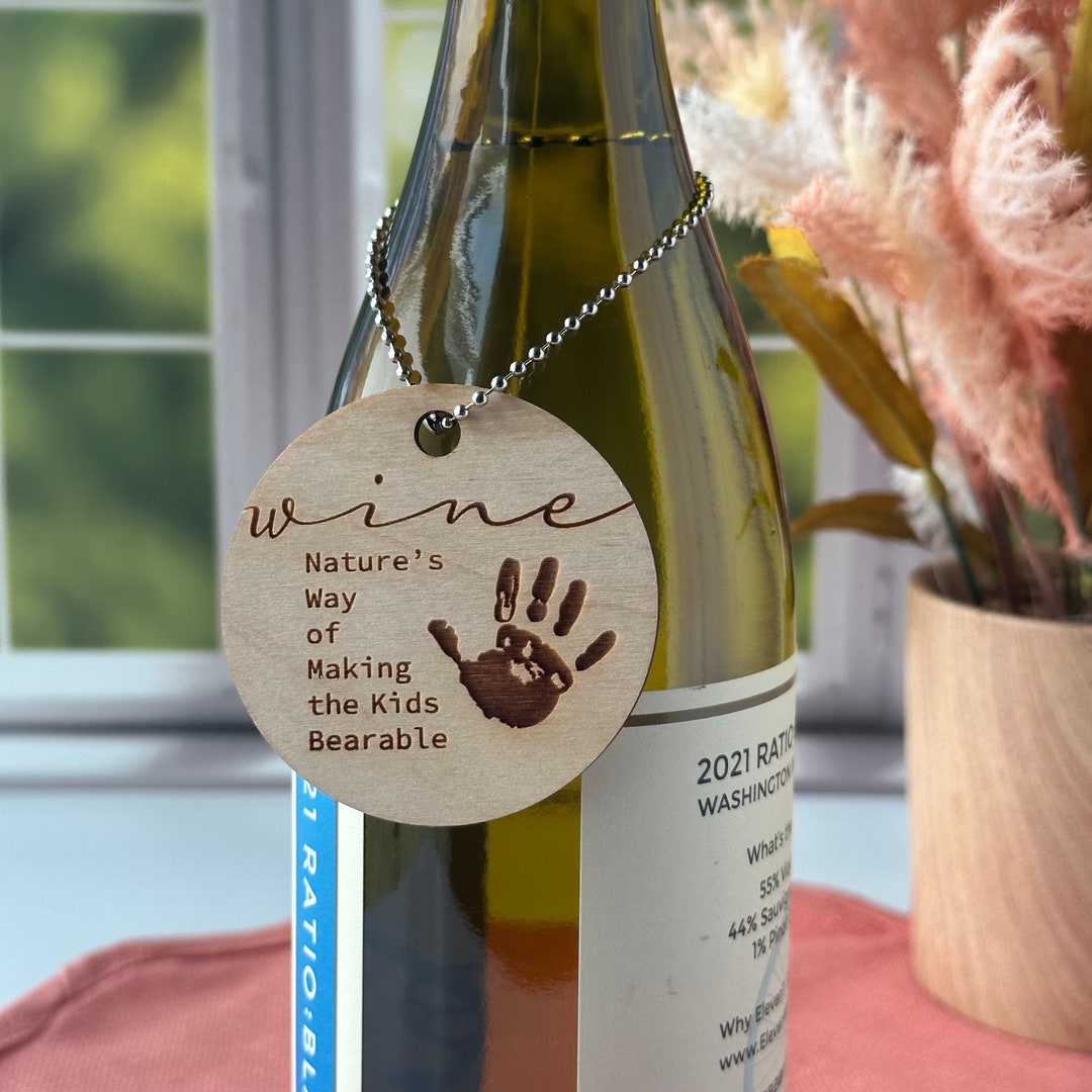Wine Gift Tags, Wood Gift Tag, Wine Bottle Tag, Gift for Mom - Etsy