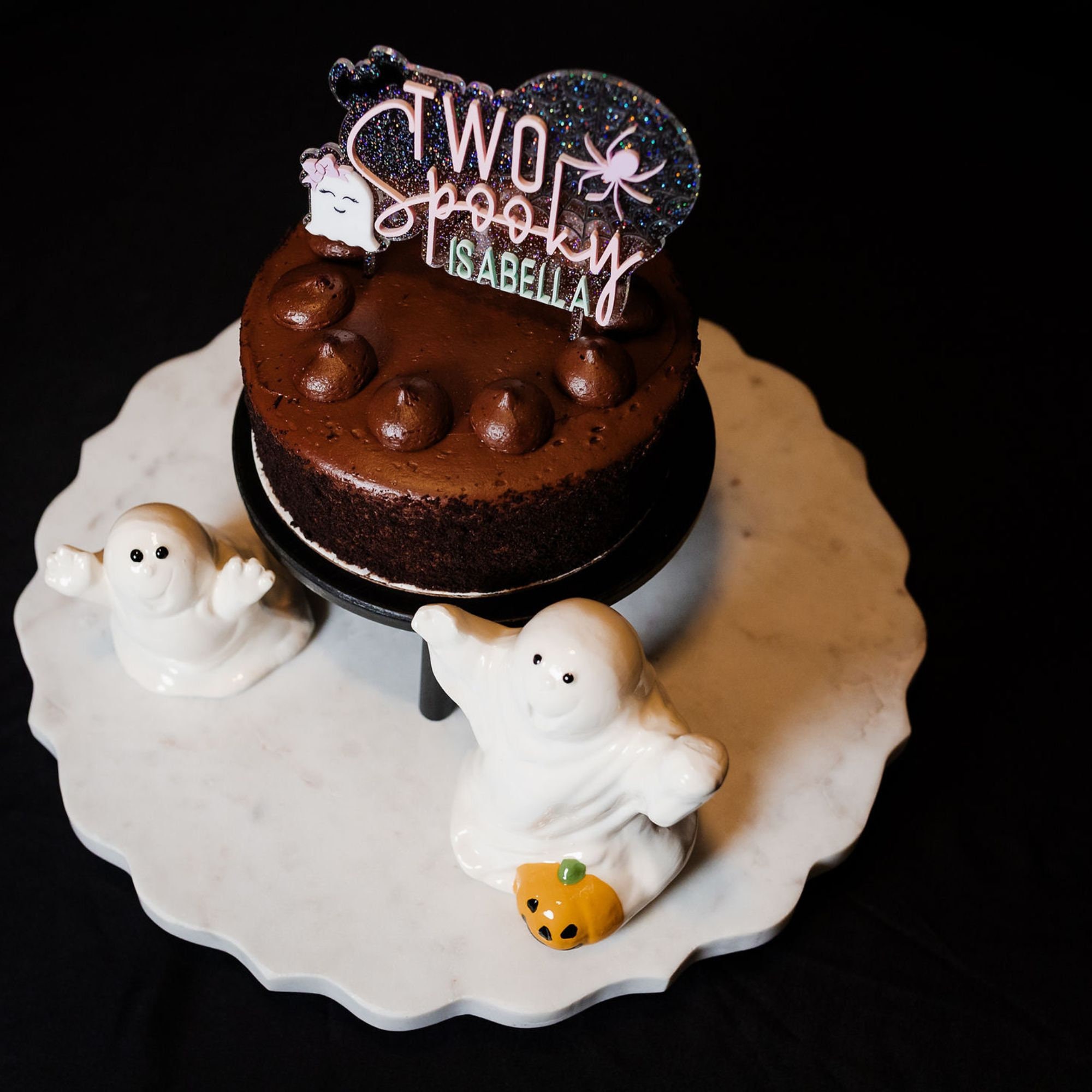 Four Ever Spooky, Acrylic Cake Topper, Pastel Halloween Birthday Decor ...