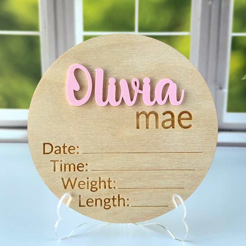 Baby Milestone Cards & Birth Stats Sign: Pastel Wood Gift Set - Etsy