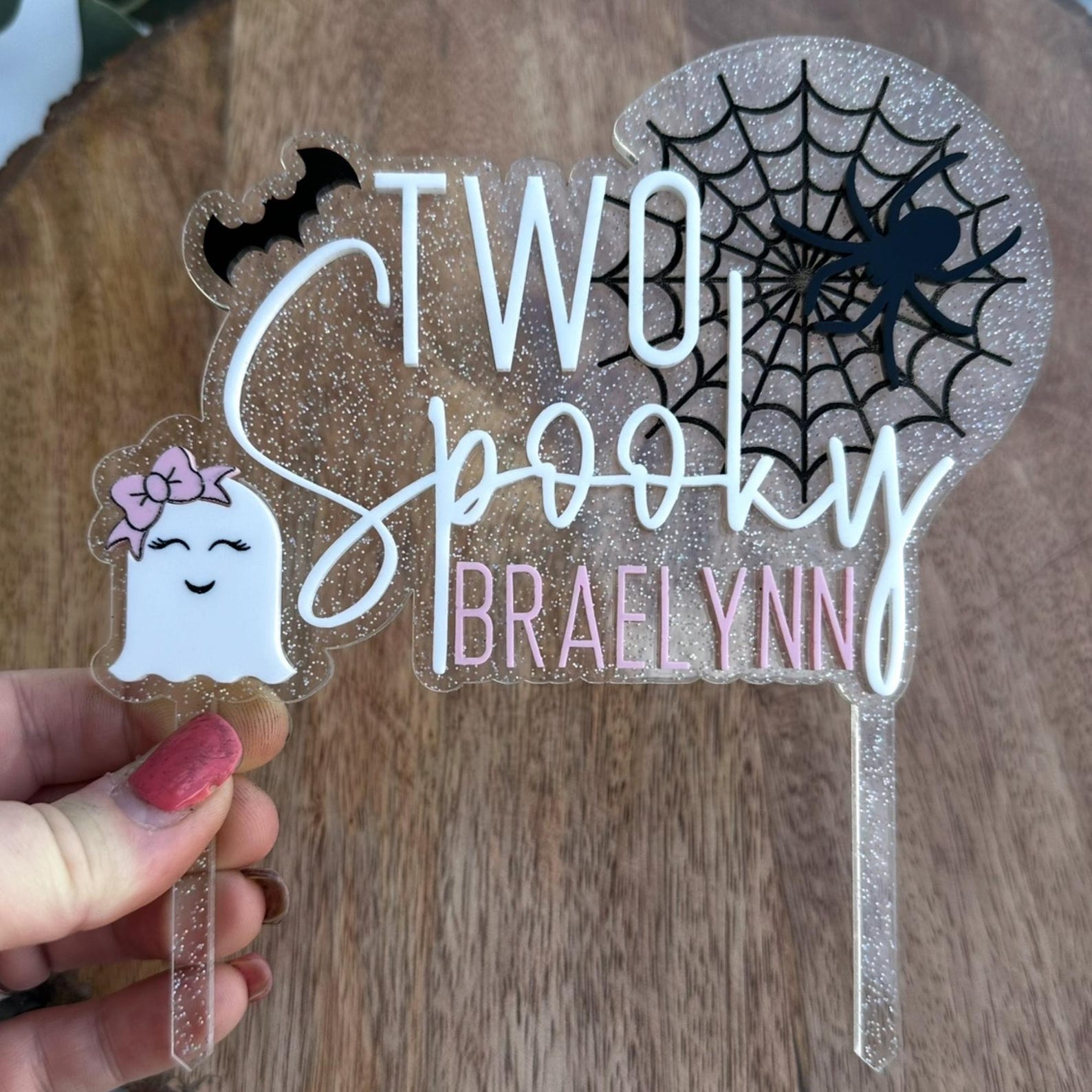 Four Ever Spooky, Acrylic Cake Topper, Pastel Halloween Birthday Decor ...