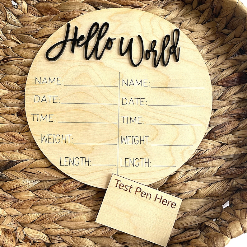 Twins Birth Stat Sign, Newborn Keepsake, Hello World Plaque - Etsy